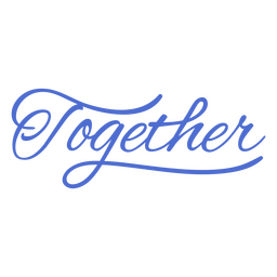 Together Simple Blue Word Lettering PNG & SVG Design For T-Shirts