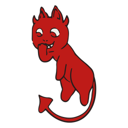Diseño PNG Y SVG De Icono De Gato Diablo Para Camisetas