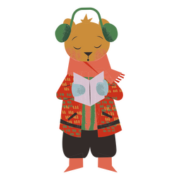 Christmas Weasel Caroling Transparent PNG & SVG Vector