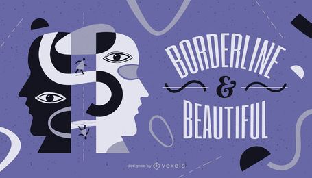 Borderline-Zitat-Illustrationsdesign - Vektor Download