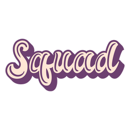 Squad Lettering Retro Word PNG & SVG Design For T-Shirts