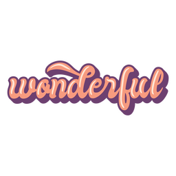 Wonderful Retro Lettering PNG & SVG Design For T-Shirts