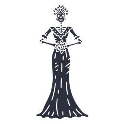 Skeleton Bride In Black PNG & SVG Design For T-Shirts