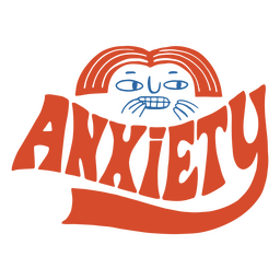 Anxiety Character Lettering PNG & SVG Design For T-Shirts