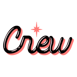 Crew Word Retro Neon Lettering PNG & SVG Design For T-Shirts