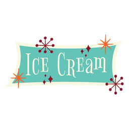 Ice Cream Retro Sign Label PNG & SVG Design For T-Shirts