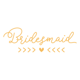 Bridesmaid Wedding Lettering Transparent PNG & SVG Vector