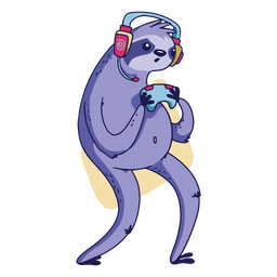 Gamer Sloth Illustration PNG & SVG Design For T-Shirts