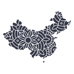 China Map Silhouette Mandala Cut Out PNG & SVG Design For T-Shirts