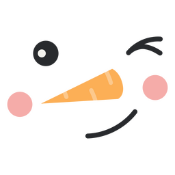 Christmas Snowman Winking Semi Flat PNG & SVG Design For T-Shirts