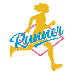 Runner Lettering And Silhouette Flat Badge PNG & SVG Design For T-Shirts