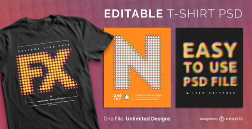 Digital Text Effect Scalable T-shirt Psd PSD Editable Template