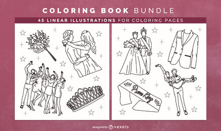 Prom Celebration Coloring Book Design Pages Vector Download