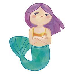 Angry Mermaid Character PNG & SVG Design For T-Shirts