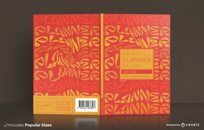 Distorted Planner Book Cover Design Vector Download