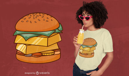 Money Burger T-shirt Design Vector Download