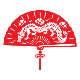 Chinese Fan Cut Out Dragon PNG & SVG Design For T-Shirts