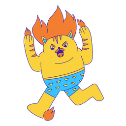 Cat On Fire Cartoon PNG & SVG Design For T-Shirts