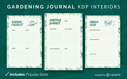 Garden Journal Template Interior Design Vector Download