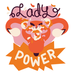 Lady Power Flat Quote PNG & SVG Design For T-Shirts