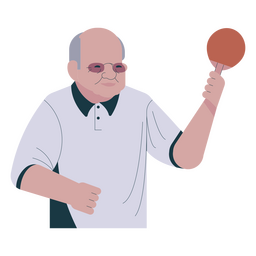 Old Man Playing Ping Pong Transparent PNG & SVG Vector