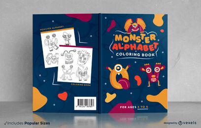 Monster Alphabet Book Cover Design Vector Download