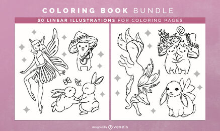 Fairy Tale Coloring Book Design Pages Vector Download