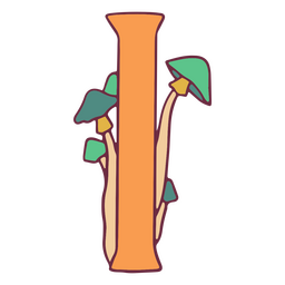 Diseño PNG Y SVG De Alfabeto De Trazo De Color De Hongos I Para Camisetas