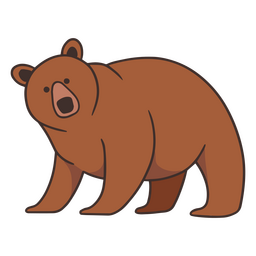 Diseño PNG Y SVG De Trazo De Color De Oso Grizzly Para Camisetas