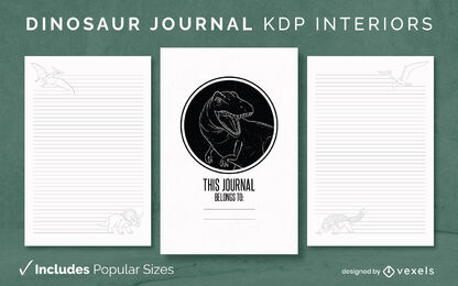 Dinosaur Journal Design Template KDP Vector Download