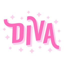 Diseño PNG Y SVG De Palabra Estilizada De Diva Para Camisetas