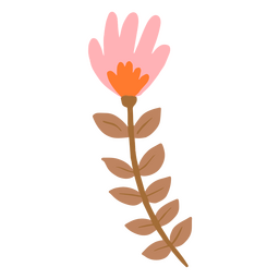 Pastel Flat Pink Flower PNG & SVG Design For T-Shirts