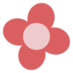 Simple Flat Flowers Pastel Red PNG & SVG Design For T-Shirts