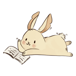 Cute Bunny Book Character PNG & SVG Design For T-Shirts