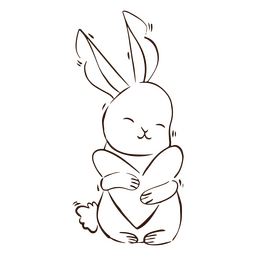 Cute Bunny Heart Animal PNG & SVG Design For T-Shirts
