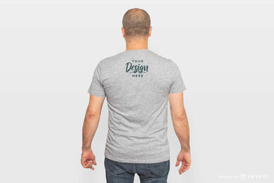 Man Model Back T-shirt Mockup PSD Editable Template