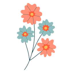Einfache Zarte Flache Blumen PNG- Und SVG-Design Für T-Shirts