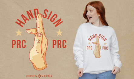 Hand Sign Illustration T-shirt Design Vector Download