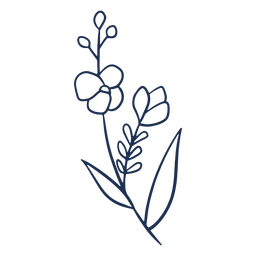 Diseño PNG Y SVG De Trazo Simple Flor Hojas Planta Para Camisetas