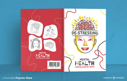 Happy Face And Brain Mental Health Book Cover Design Vector Download