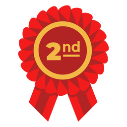 Diseño PNG Y SVG De Cinta Roja Del Segundo Lugar Para Camisetas