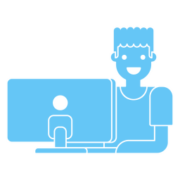 Boy Using Desktop Computer PNG & SVG Design For T-Shirts