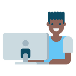 Boy Using Computer Illustration PNG & SVG Design For T-Shirts