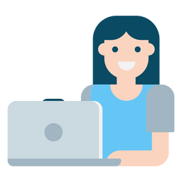 Smiling Girl Using Laptop PNG & SVG Design For T-Shirts