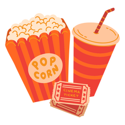 Cinema Snacks And Tickets PNG & SVG Design For T-Shirts