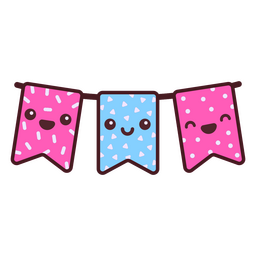Colorful Kawaii Banners PNG & SVG Design For T-Shirts