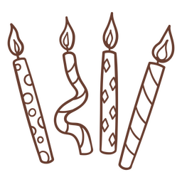Diseño PNG Y SVG De Tres Velas De Cumpleaños Para Camisetas