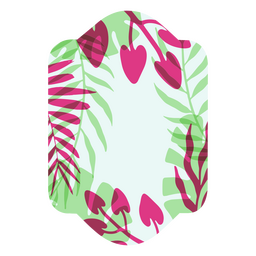 Pink And Green Tropical Leaves Label PNG & SVG Design For T-Shirts
