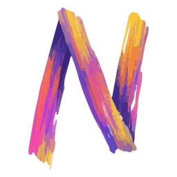 Colorful Letter N Painted PNG & SVG Design For T-Shirts
