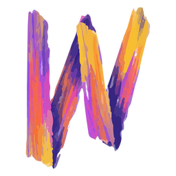 Colorful Letter W Painted PNG & SVG Design For T-Shirts